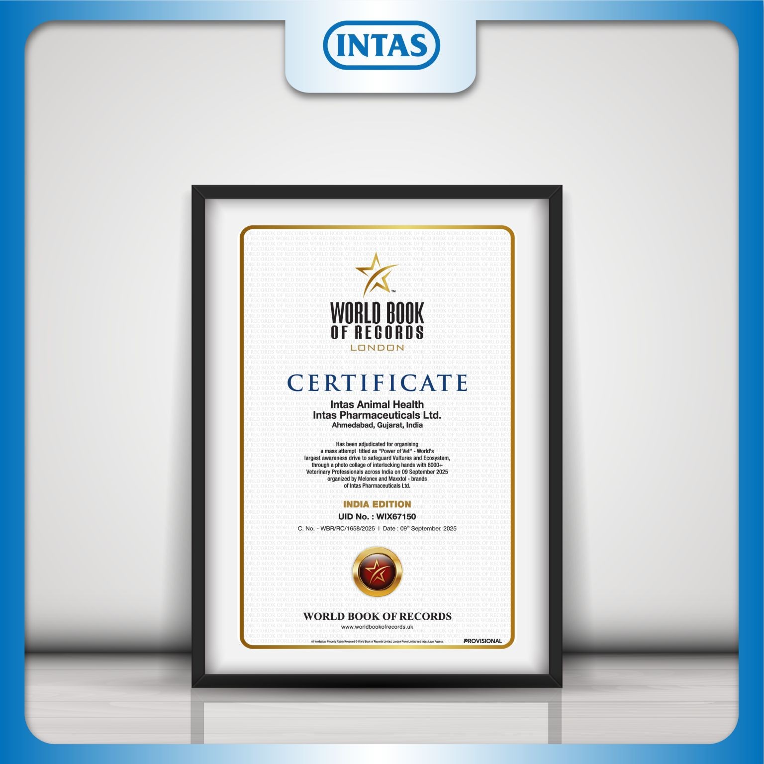 Intas Pharmaceuticals Ltd. Sets World Record for Largest Vulture ...